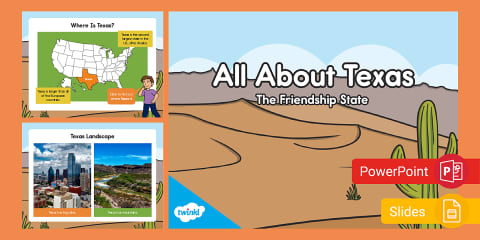 Texas State Symbols Words and Pictures PowerPoint