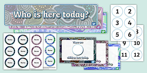 Indigenous Artwork Editable Name Tags