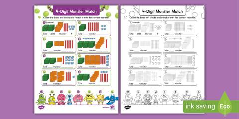 Monster Place Value to 100 Activity Sheet