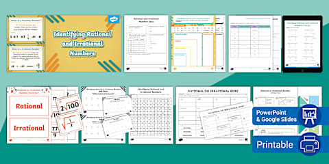 Eighth Grade Classifying Rational and Irrational Numbers Sorting Worksheet
