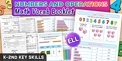 First Grade Mega Math Vocabulary Word Wall