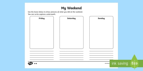 My Weekend Newspaper Writing Template