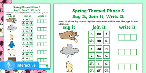 Phonics Level 3 Spring at the Farm Picture Worksheet