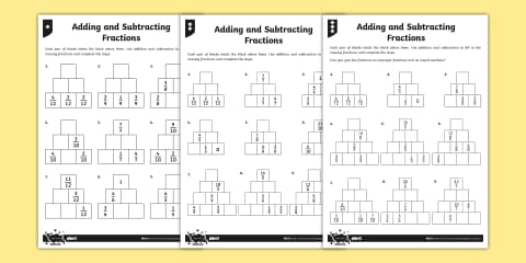 Fractions: Add and Subtract Fractions Beyond One Whole (Ages 8 - 9)
