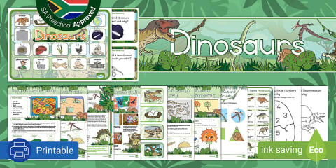Preschool: Prehistoric Animals - Visual Discrimination Activity Sheets