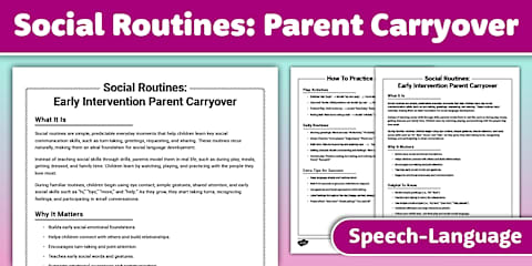 Articulation: Early Intervention Parent Carryover for SLP