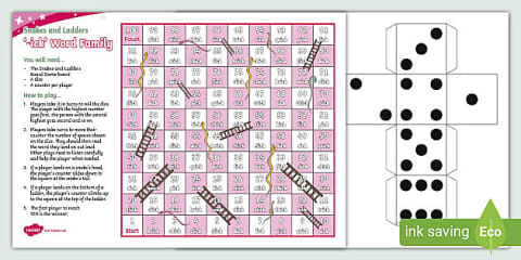 Roll and Read Word Family '-ick' Board Game