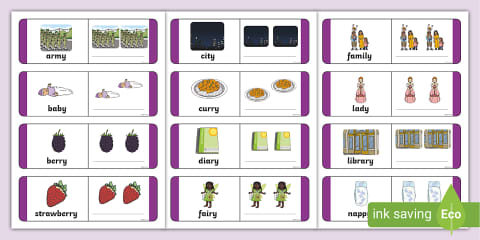 Year 2 Spelling Practice ' y' and ' ies' Activity Sheet
