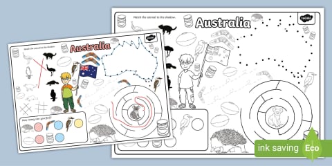 Australia Day Pictures and Words Matching Worksheet | Twinkl