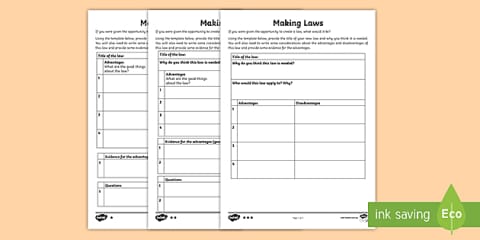How a Law Is Made Activity Sheet