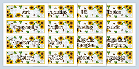 Sunflower-Themed Classroom Birthday Chart Poster