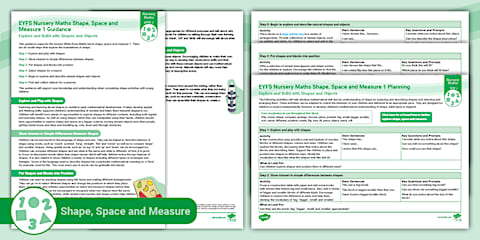 EYFS Nursery Maths Shape, Space and Measure 2 Guidance and Planning ...