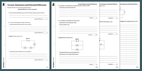 Electrical Circuits Worksheet