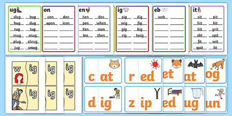 Onset and Rime Matching Cards Activity Pack