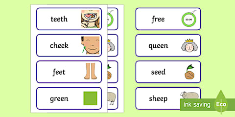 ESL 'ee' Sound Flashcards