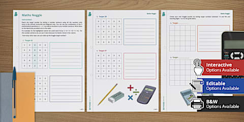 'Noggle' Maths Instructions and Display Pack
