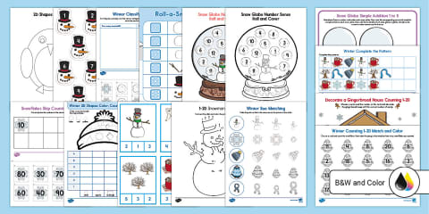 Prekindergarten No-Prep Winter Busy Binder