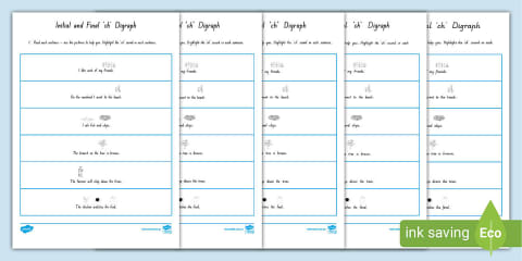 'ch' Digraph Tap, Colour and Write