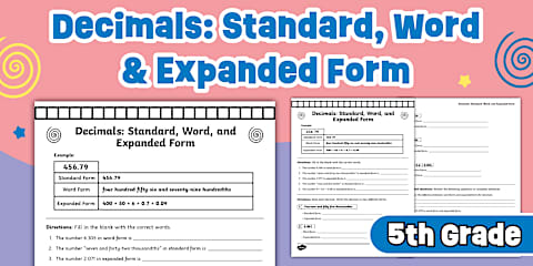 Representing Decimals in Expanded Notation Activity Sheet
