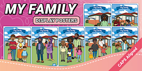 Grade 1 LS - Term 2 - Me and My Family -Colouring Page: Families (CAPS ...
