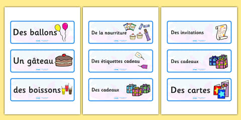 French Birthday Board - display lettering