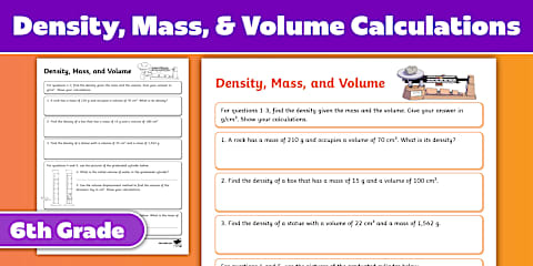 Fifth Grade What Is Density? Reading Passage Comprehension Worksheet