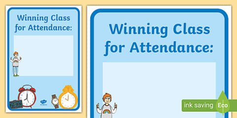 Editable Class Attendance Display Poster