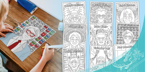 Keith Haring Inspired Art Challenge and Collage Activity Pack