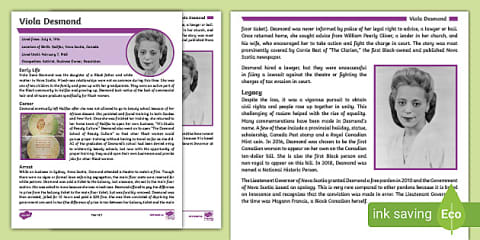 Remarkable Black Canadians Easy Readers: Viola Desmond