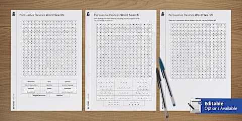 Persuasive Writing Word Search