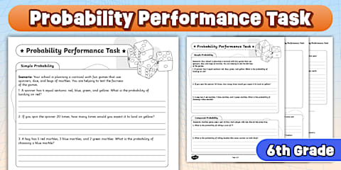 Seventh Grade Probability Review Game Cards