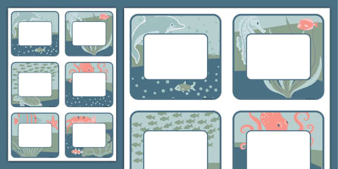 Under the Sea Themed Editable Peg Labels