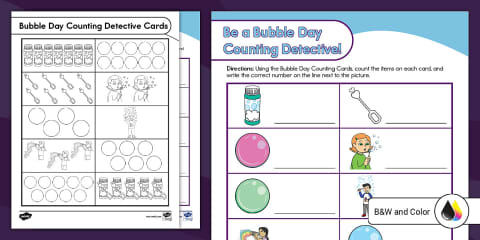 Kindergarten Blowing Bubbles Sequence and Write Worksheet