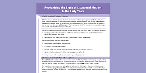 Activities to Support Children with Situational (Selective) Mutism in ...