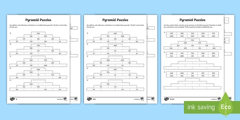 KS2 Maths Number Pyramid Puzzle Game