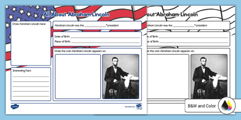 Abraham Lincoln Fast Facts Fact File for 3rd-5th Grade