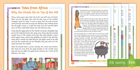 Foundation Phase English African Folktales - Why the Sun and the Moon ...