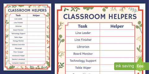 Succulents-Themed Class Jobs Display Poster