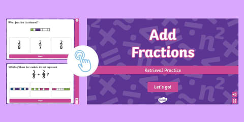 Retrieval Practice: Subtract Fractions Maths Interactive Quiz