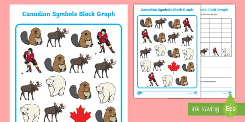 Symbols of Canada Colour and Count Worksheet