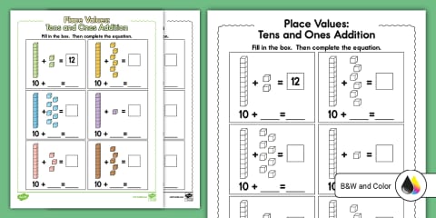 First Grade Tens and Ones With Base 10 Blocks Place Value Pack