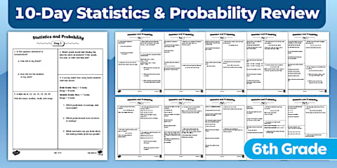 Probability and Statistics Review Booklet for 6th-7th Grade
