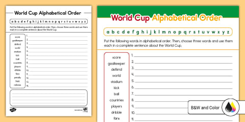 Second Grade Spring Words Alphabetical Order Worksheet