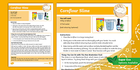 Cornflour Gloop Sensory Recipe | Recipe | Sensory