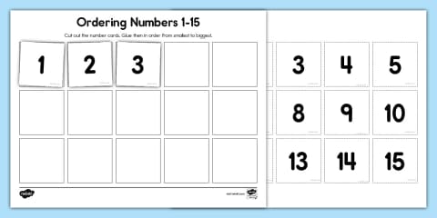 Five Little Ducks Cut and Stick Number Ordering 1 to 5 Activity Sheet