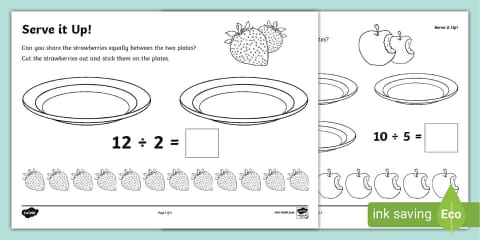 distributing equally, Sharing Sweets Worksheet - Early Numeracy - Twinkl