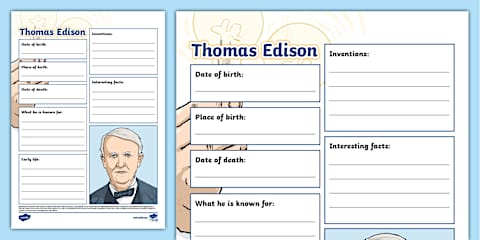 Thomas Edison Biography Template