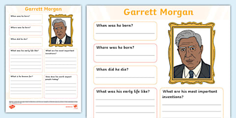 Garrett Morgan Timeline Cut and Paste Worksheet for K-2nd Grade