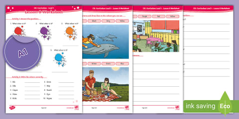 ESL Curriculum Level 1, Lesson 7 Worksheet