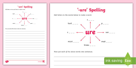 ear, air, ure and er Sorting Cards Activity